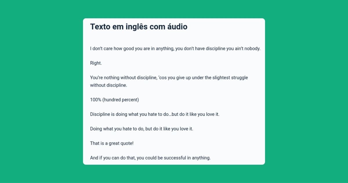 📝 Textos em inglês com áudio para treinar | 100% GRÁTIS!